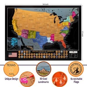 tripa trips | Wall Decor | Brand New United States Scratch Off Map ...